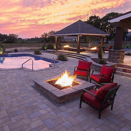HPC Fire Square Stainless Steel Fire Pit Burner (FRSSQ-36-NG), 36x36-Inch, Natural Gas