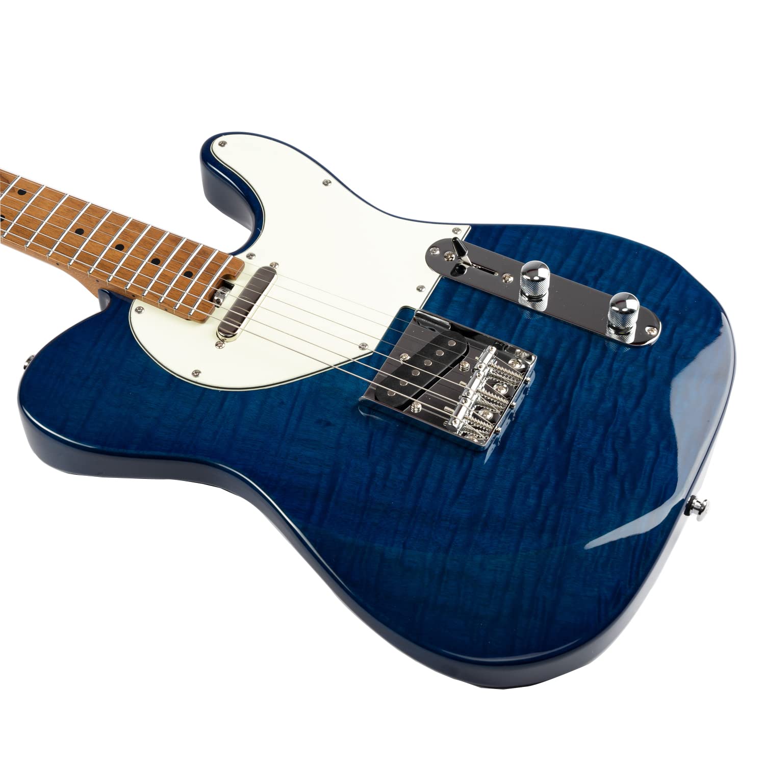 EART NK-C1 Classic Electric Guitar Maple Fingerboard,Stainless Steel Frets,Flame Maple Veneer-Wine red