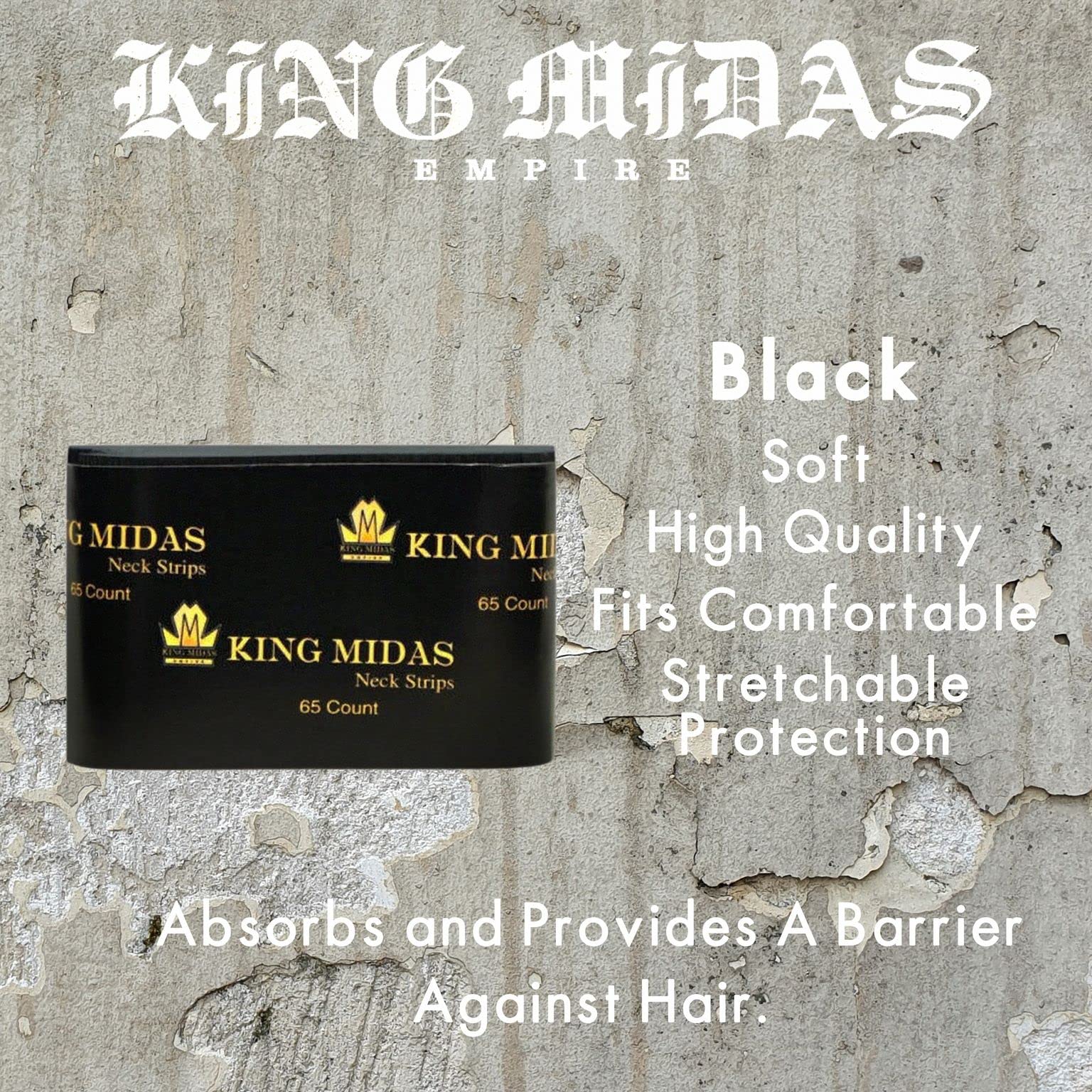 King Midas EmpireNeck Professional Stretch Paper Bands - 12 Pack Disposable Hair Cutting and Styling Accessories for Salons and Barbers