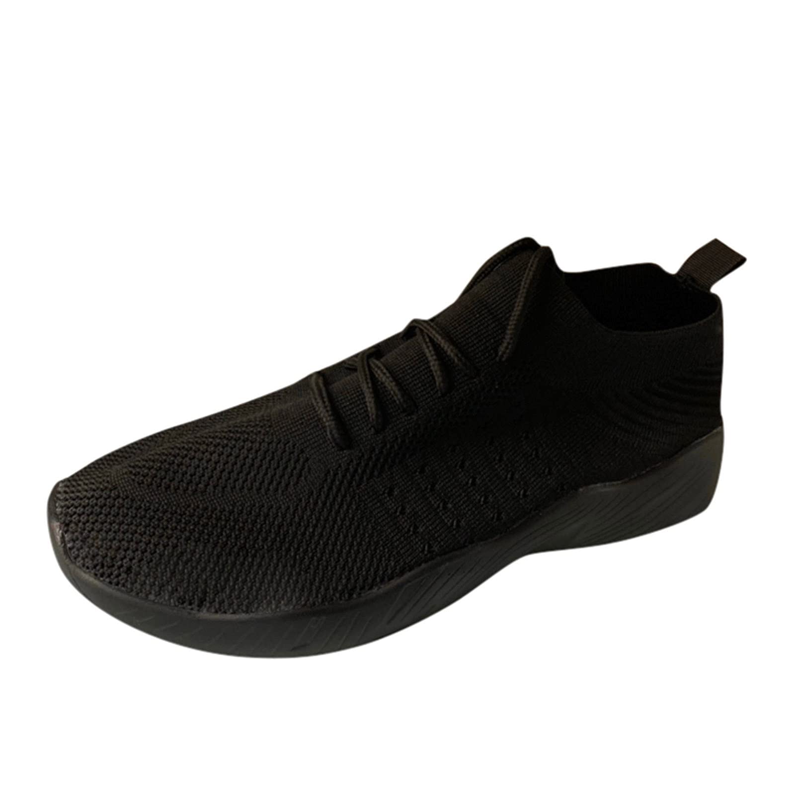 FASDNENDYS Fashion Lace-up Knitted Flying Size Solid Large Color Women's Platform Women's Womens Running Shoes Gel Black