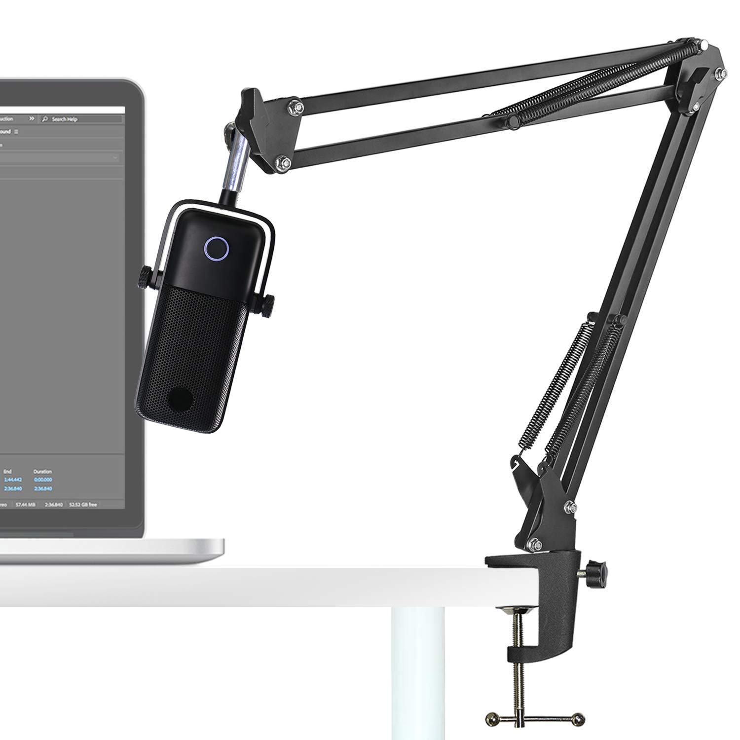 Elgato Wave 1 Mic Stand with Pop Filter - 4 Inch 3 Layers Windscreen Pop Screen Scissor Microphone Boom Arm Professional Combo by YOUSHARES