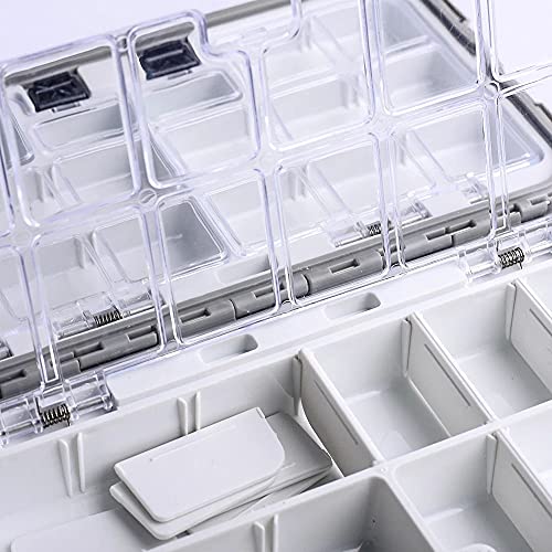 Fishing Tackle Box Fishing Accessories Multifunctional Opening and Closing Bait Box Bait Accessory Box(L,Grey)