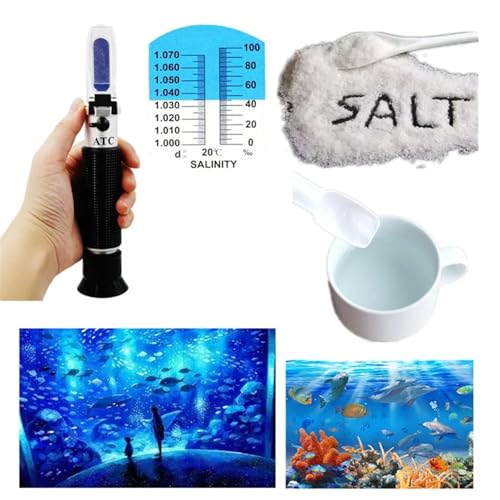 KYKYK Refractometer, Salinity Refractometer 0-10% 1.000-1.070SG Optical Salometer for Seawater Marine Aquaculture Food Salt Tester for Fruit, Homebrewing, Juice, Vegetables