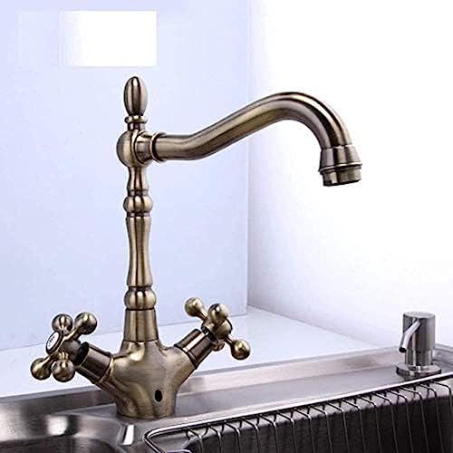 Kitchen Taps Faucet Kitchen Faucet AntiqueBrass Bathroom Sink Faucet Outlet Double Handle 360 Degree Rotating Bathtub Basin Faucet,Kitchen faucets