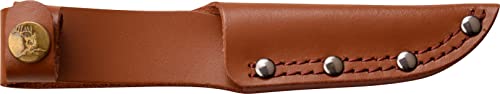 Elk Ridge - Outdoors OUTSKIRT Fixed Blade Knife - 7.0-in Overall, Satin Finish Stainless Steel Skinner Blade, Stacked Leather Handle, Includes Leather Sheath, Hunting, Camping, EDC - ER-200-31LBR
