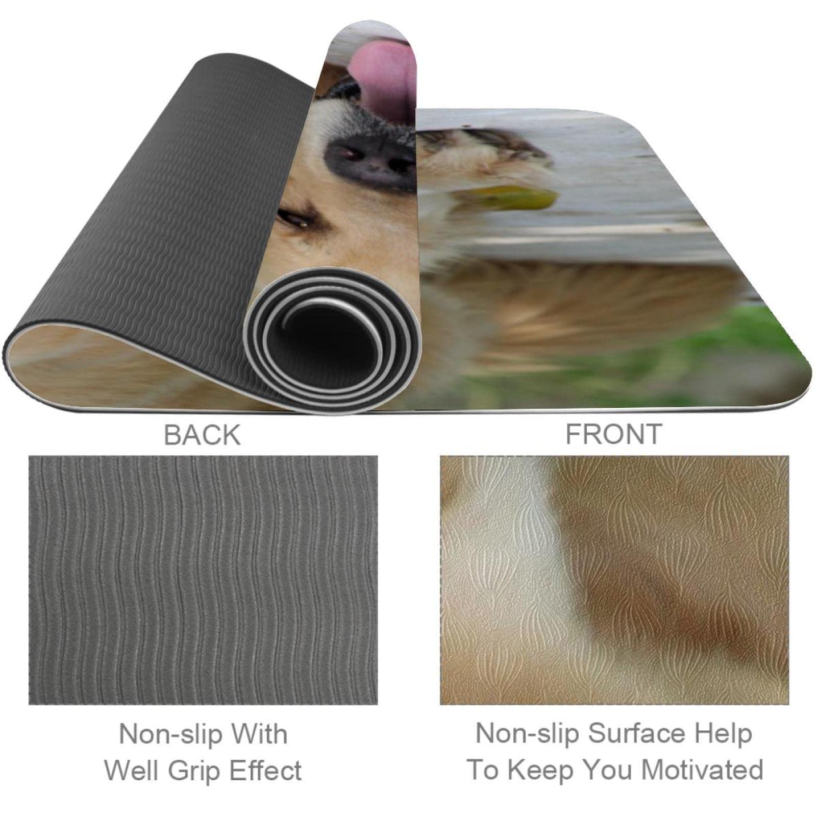 Dog Sleeping Yoga Mat Thick Workout Exercise Mat, Non Slip Grip Pilates Mats Tear Resistant