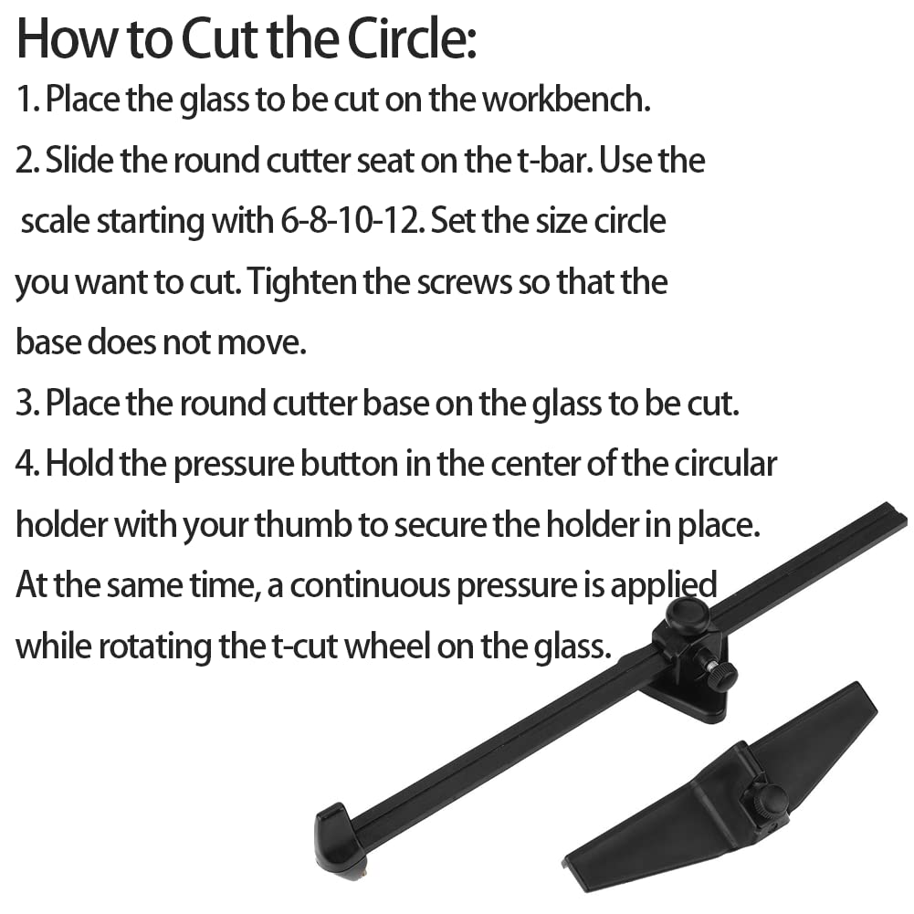 Glass Cutting Tools, Round Diameter Adjustable Glass Bottle Cutter,Ring Gass Cutter for Industrial Supplies,Strip and Circle Glass Cutter with Base