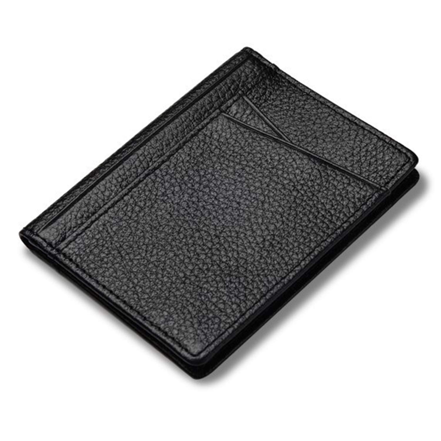 Dorras Front Pocket Minimalist Leather Slim Wallet, Bifold Credit Card Holder With ID Window