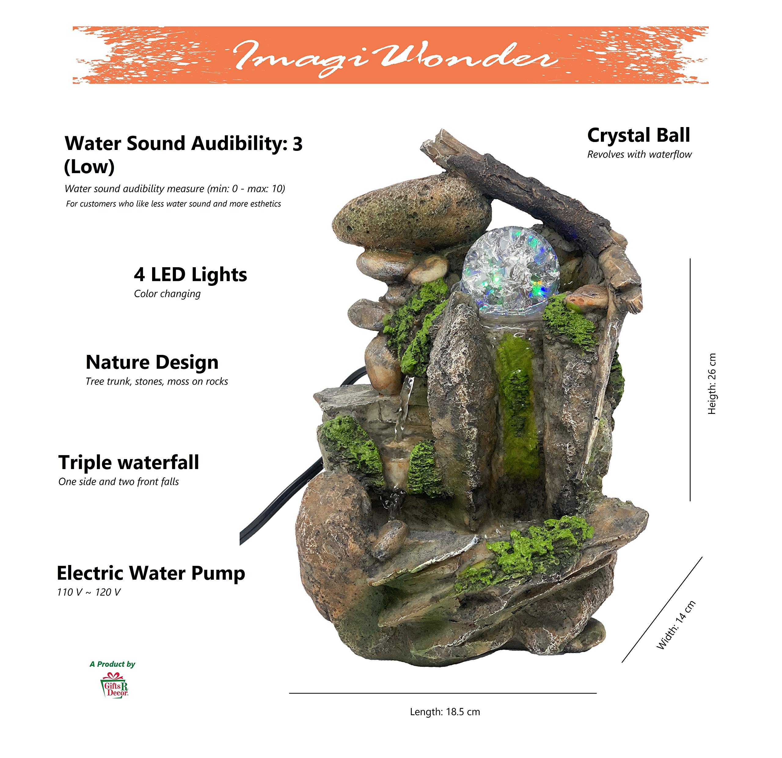 Natures Garden Water Fountain Indoor Tabletop Fountain Rockery Fountain Waterfall Tabletop Waterfall Zen Meditation Waterfall Meditation Fountain