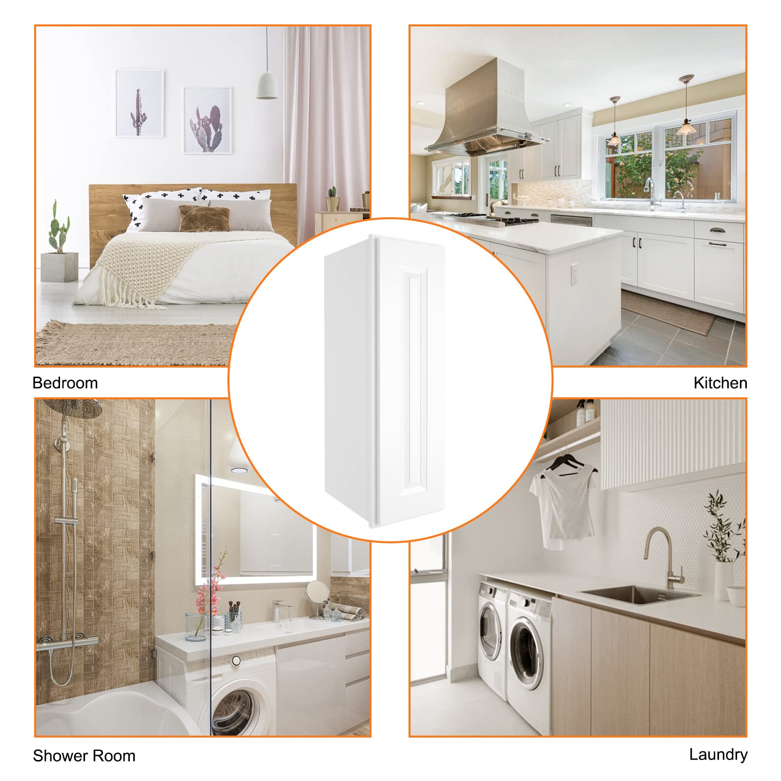 LOVMOR Kitchen Wall Cabinet & Cupboard, Medicine Cabinet,Bathroom Cabinet Wall Mounted with Doors and Shelves, 12" D*9" W*30" H, Traditional White