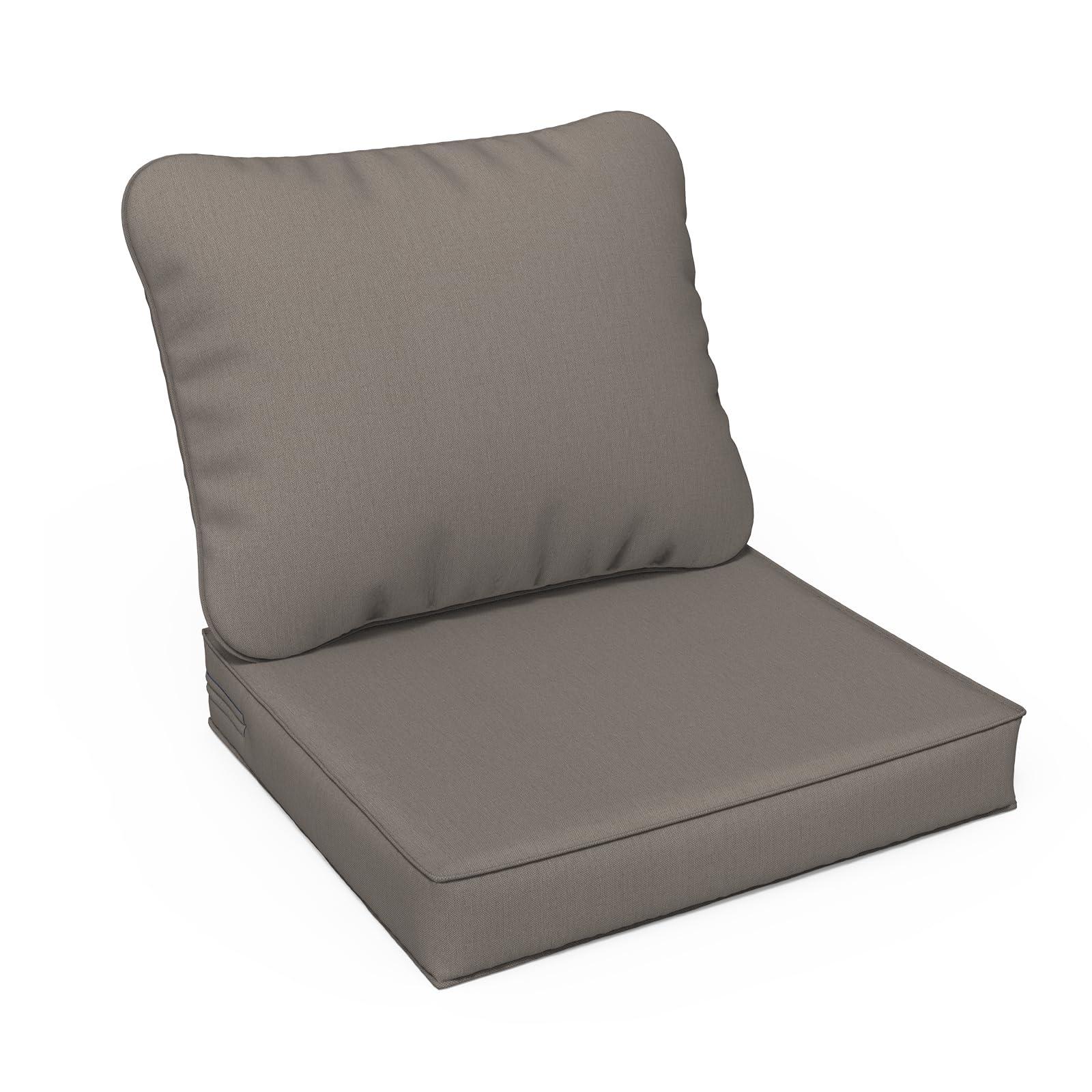 LVTXIII Outdoor Deep Seat Cushion Patio Seat and Back Cushion Set Seasonal Chair Cushion for Dining Arm Chairs, Wicker Chairs and Garden Furniture Decoration, 24"x24"x4", Dark Grey