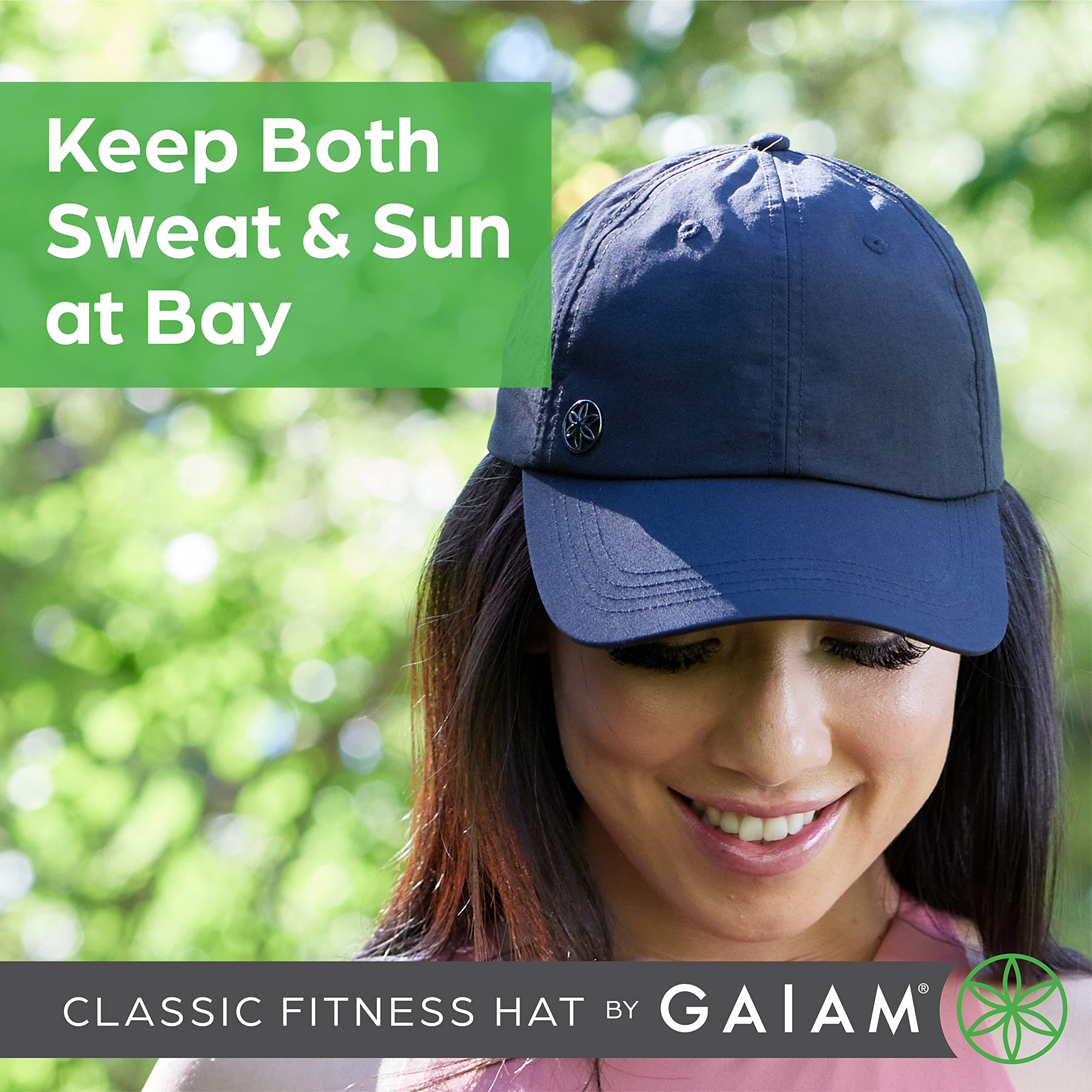 Gaiam Quick-Dry Running Cap with Ponytail Hole - Trendy Leopard Print for Women