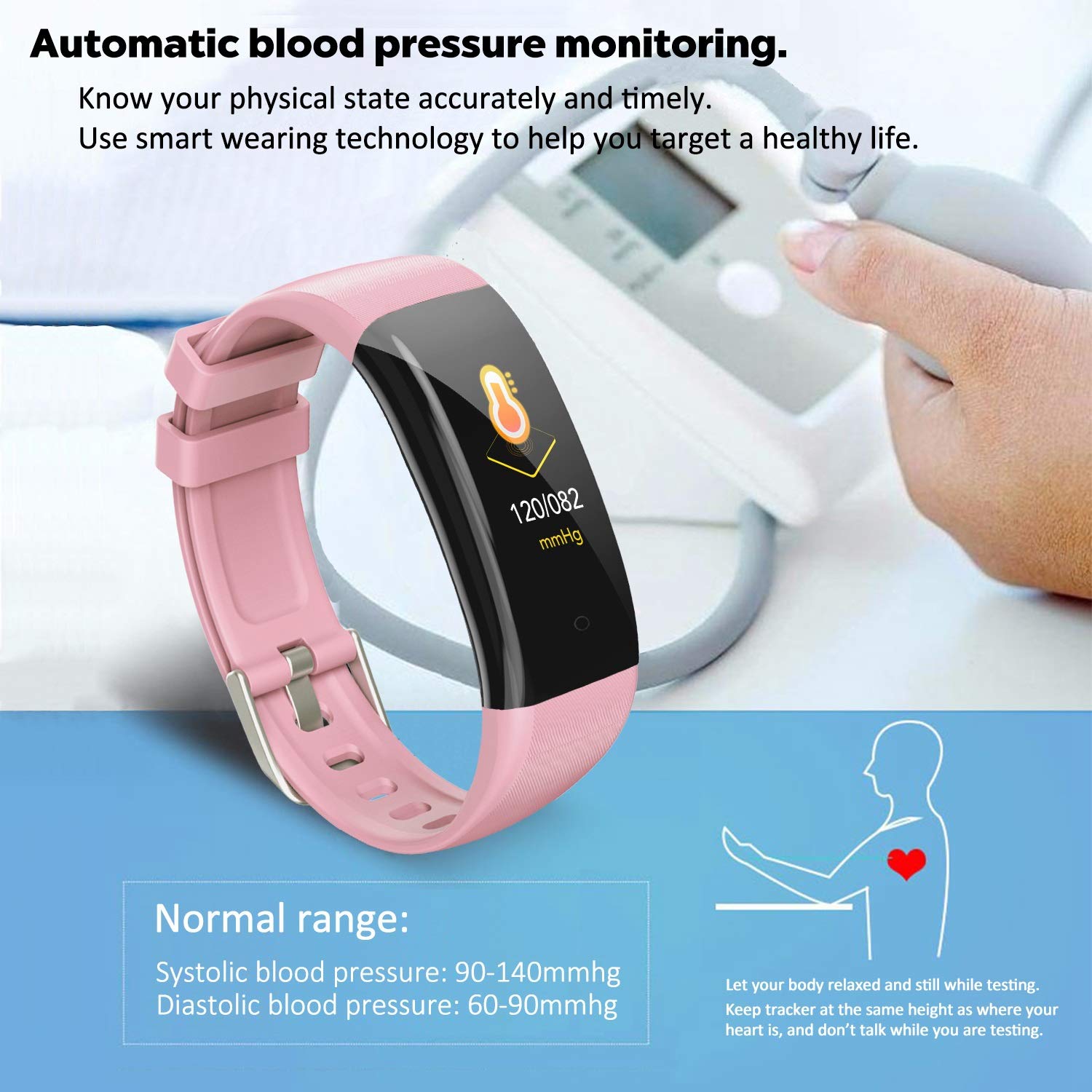 DoSmarter Fitness Tracker, Health Watc, Waterproof Activity Tracker with Calories Miles Counter and Sleep Tracking for Women Man