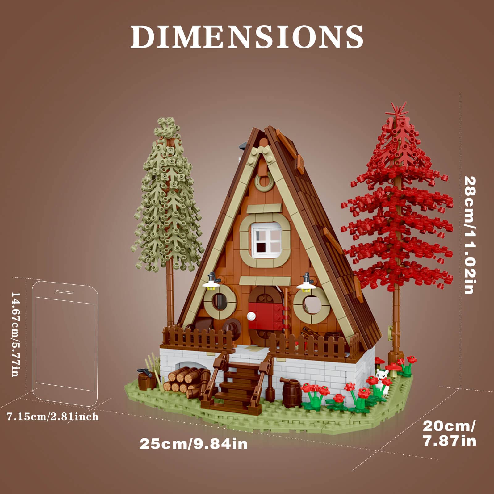 GEVINST A Frame Cabin Building Sets for Adults, A Frame House Toy Idea Gift for Adult (1,689 Pieces)