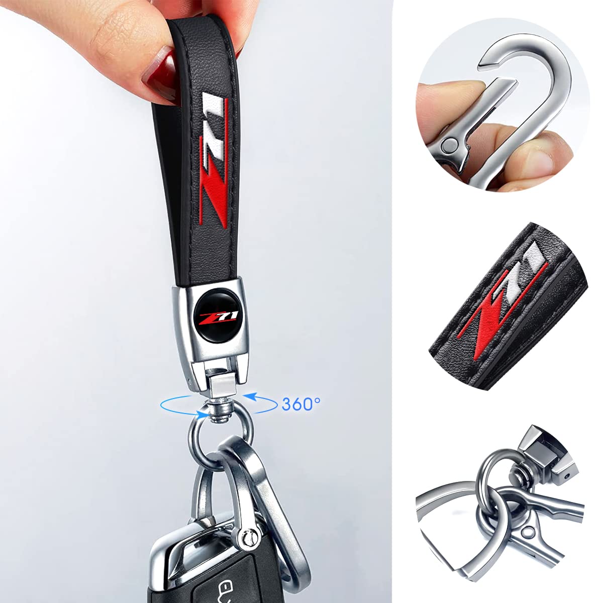 Gorota Sliver Genuine Leather Key Chain Car Keychain Keyring Car Accessories