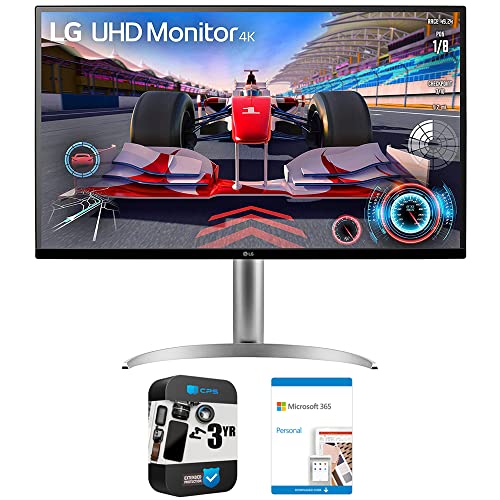 LG 32UQ750-W 32" UHD 4K HDR 10 Monitor with USB Type-C and 65 PD Bundle with 3 YR CPS Enhanced Protection Pack and Microsoft 365 Personal 15 Month Subscription