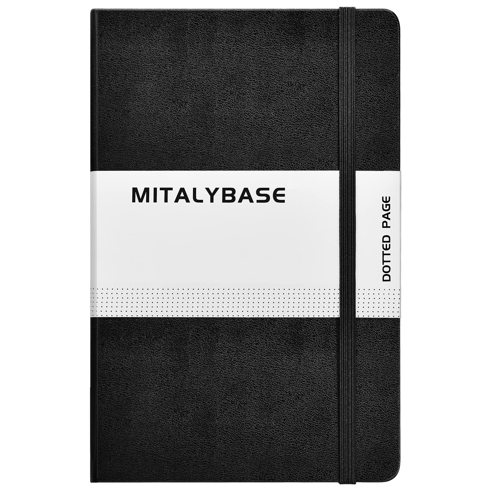 Dotted Classic Hard Cover Notebook - Mitalybase Large 5.4 x 8.3 inches, Thick Paper, 192 Pages, Journal (Black, Dotted)