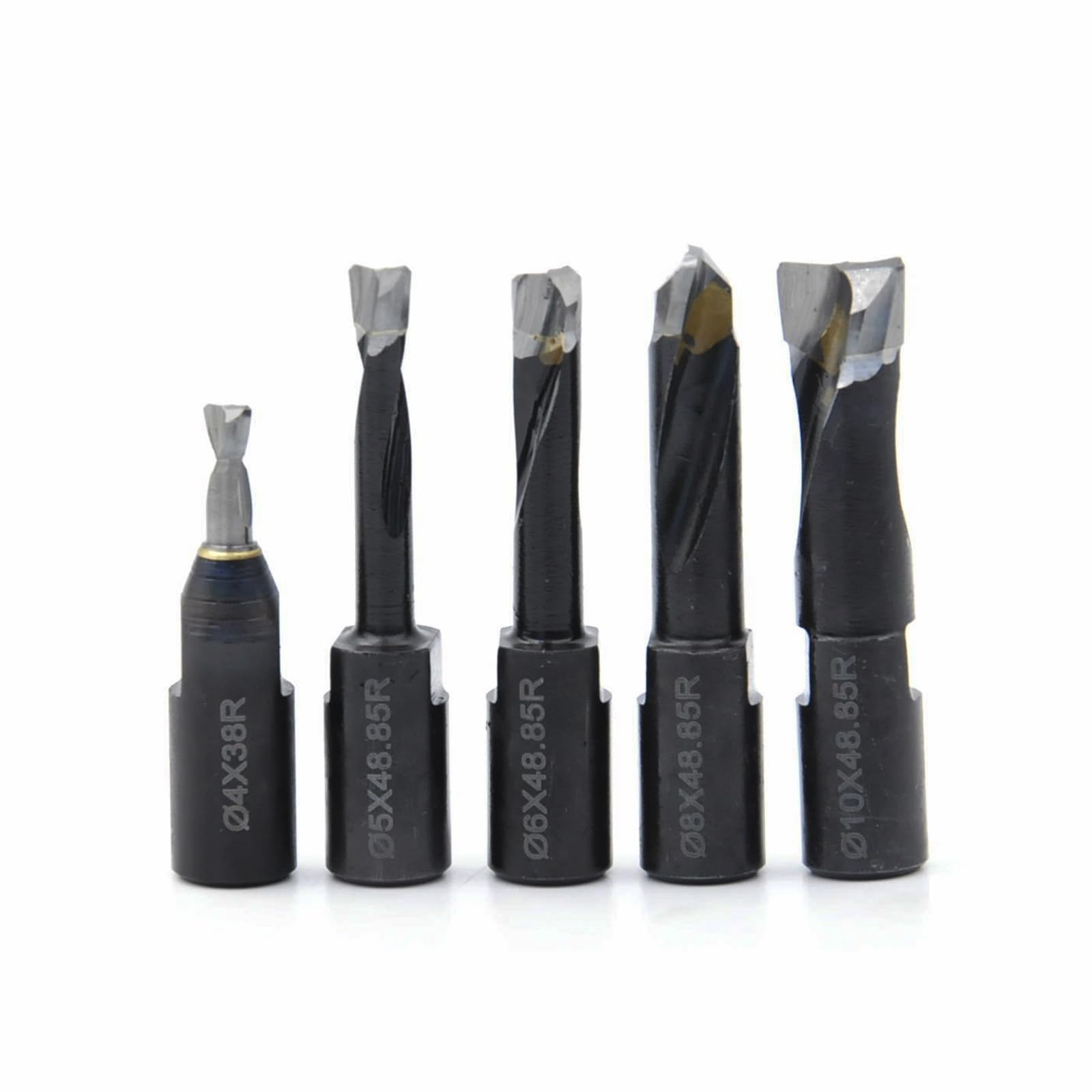 Hopson Tools Solid Carbide Bit for Domino Jointing Machines Cutter Set Includes 5 Solid Carbide Bits with Diameters of 4mm,5mm,6mm,8mm and 10mm, 5Pcs