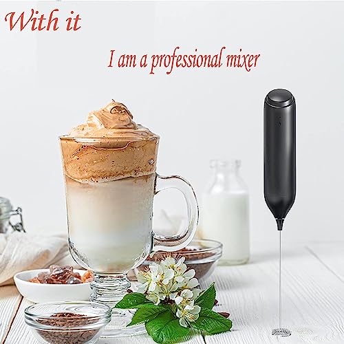 FFG Milk Frother Handheld , New Upgraded Wall Mount Bracket usb Socket Induction Charging Manual Coffee Maker. Handheld Electric Milk Frother For Coffee Matcha Cappuccino Hand Mixer (Black)