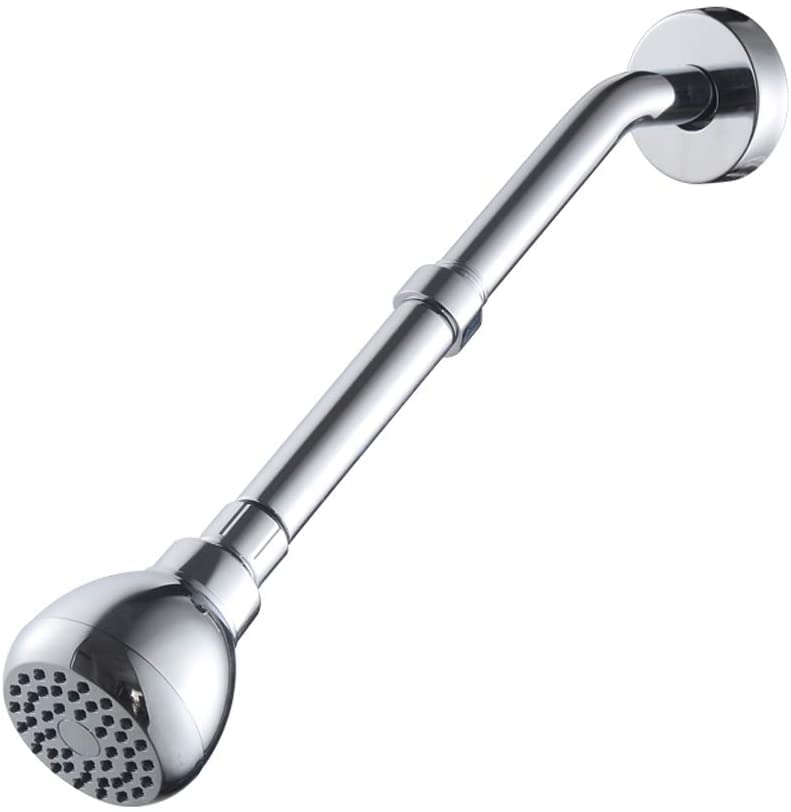 JR 4 inch 1/2" Shower Arm Extension, Shower Head Extension Arm, Shower Extender Arm - 304 Stainless Steel with Brass Connector - Polished Chrome Finish