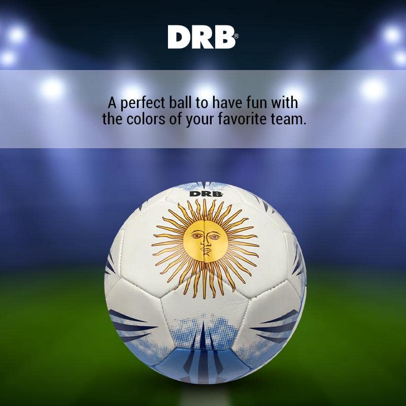 DRB DRIBBLING Soccer Ball Countries - Size N° 5 - Machine Sewed Durable, Scuff-Resistant and Water-Resistant-Recreational, Practice, Training Soccer (Argentina)
