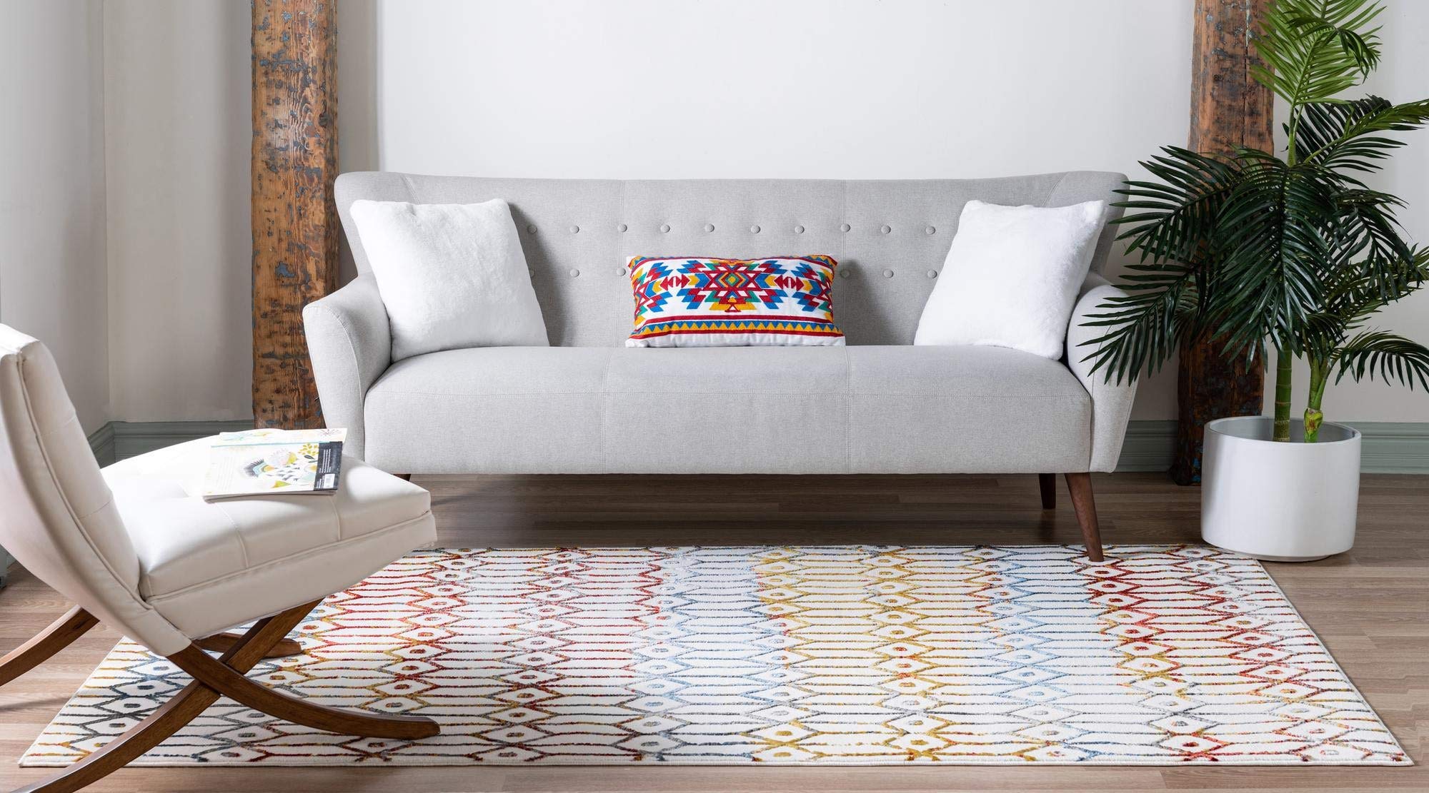 Rugs.com Lattice Trellis Collection Rug β 8' x 10' Multi Low-Pile Rug Perfect for Living Rooms, Large Dining Rooms, Open Floorplans