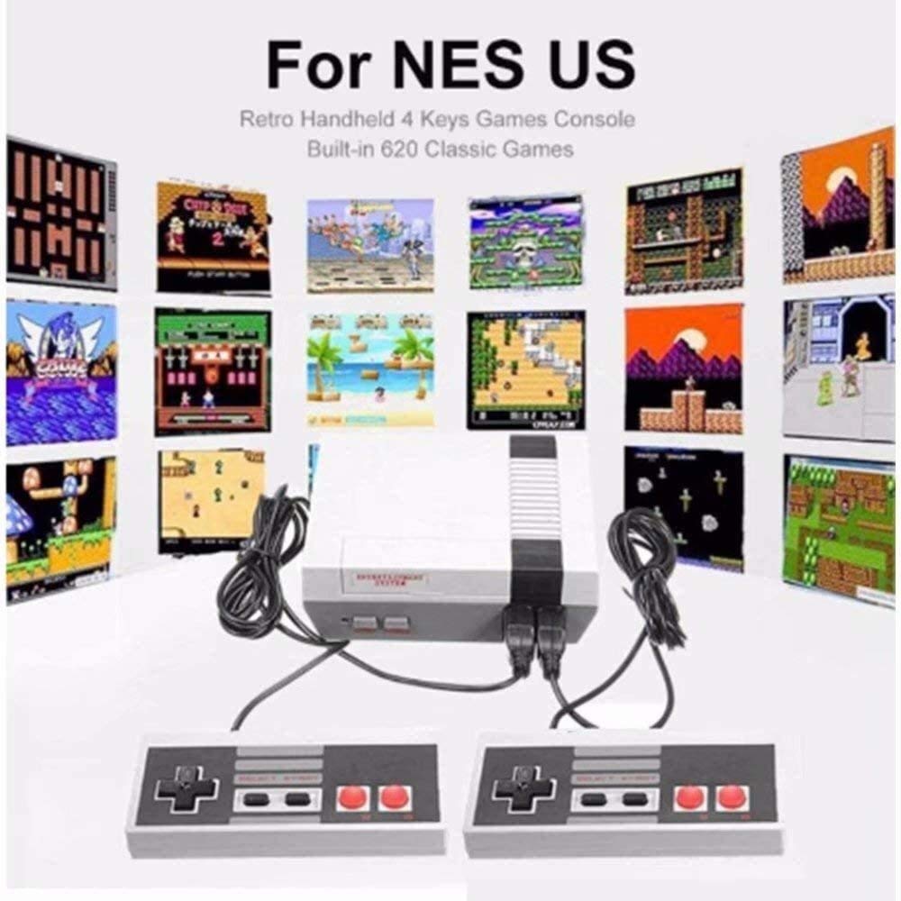 Game Console Mini TV 620 Games Classic Family TV Portable Console Game System Retro Portable Console with Dual Controller, Bring You Happy Childhood Memories