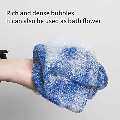 Kakasi Bath Sponge,Bath Towel Nylon Water,Mud Bath Strip Africa Net Strip Bath Pull Back Strip,Great for Daily Use, Face & Body - Exfoliator Shower & Bath Towel Rag Stretches (Yellow)