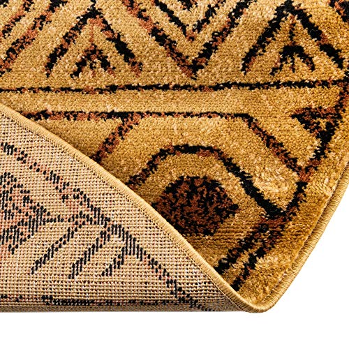 Rugs.com Pioneer Collection Rug β 4 Ft Round Cedar Medium-Pile Rug Perfect for Kitchens, Dining Rooms