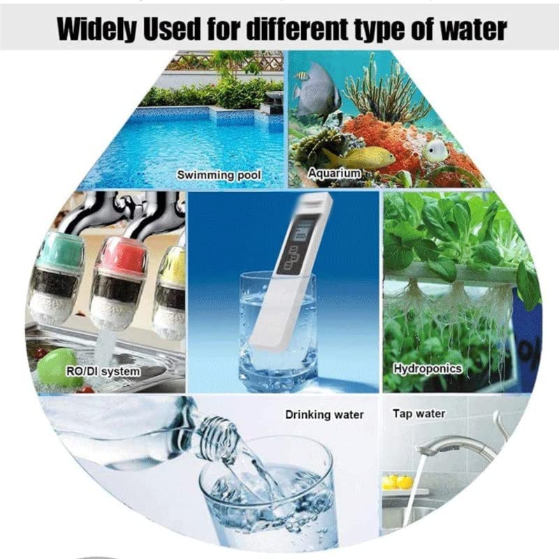 GHGHF Digital Water Quality Tester TDS EC Meter Range 0-9990 Multifunctional Water Purity Temperature Meter Temp PPM Tester