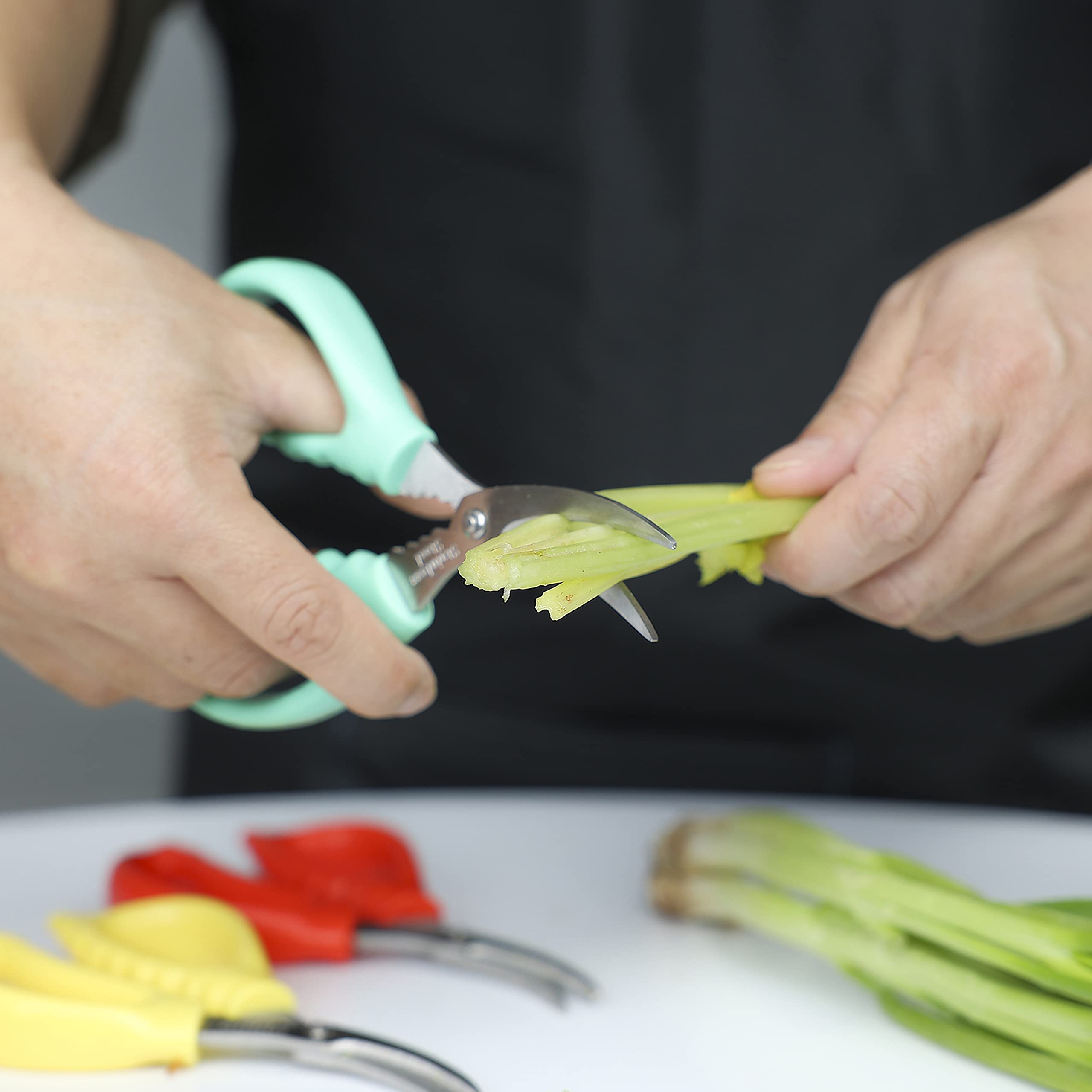 kitchen Seafood Scissors,Crab Lobster Leg Crackers and Seafood Tools for Lobster, crab, shrimp, vegetables and other cutting work 6.1 inch (Quartz Pink 12)