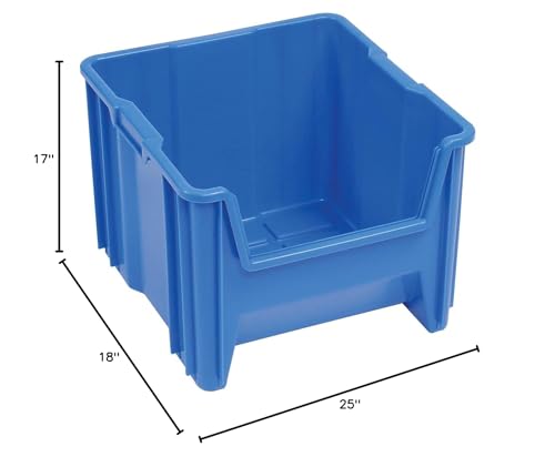 QUANTUM STORAGE SYSTEMS Giant Stack QGH800BL Solid Part Organizer Blue Bins 18" L x 17" W x 13" H 2 Pack