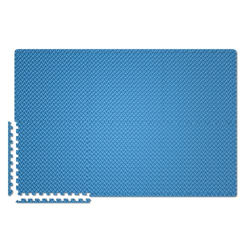 Epic Fitness Foam Gym Floor Tiles - Interlocking Floor Mats for Home Gym - Non-Slip Noise-Dampening Eva Foam Squares (6 Pack)