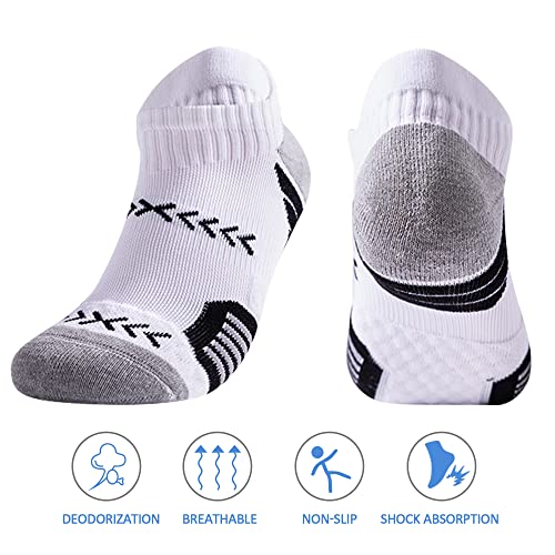Fixseed Unisex Athletic Sport Socks with Cushioned Low Cut Running Socks for Women Men with Compression Arch Support