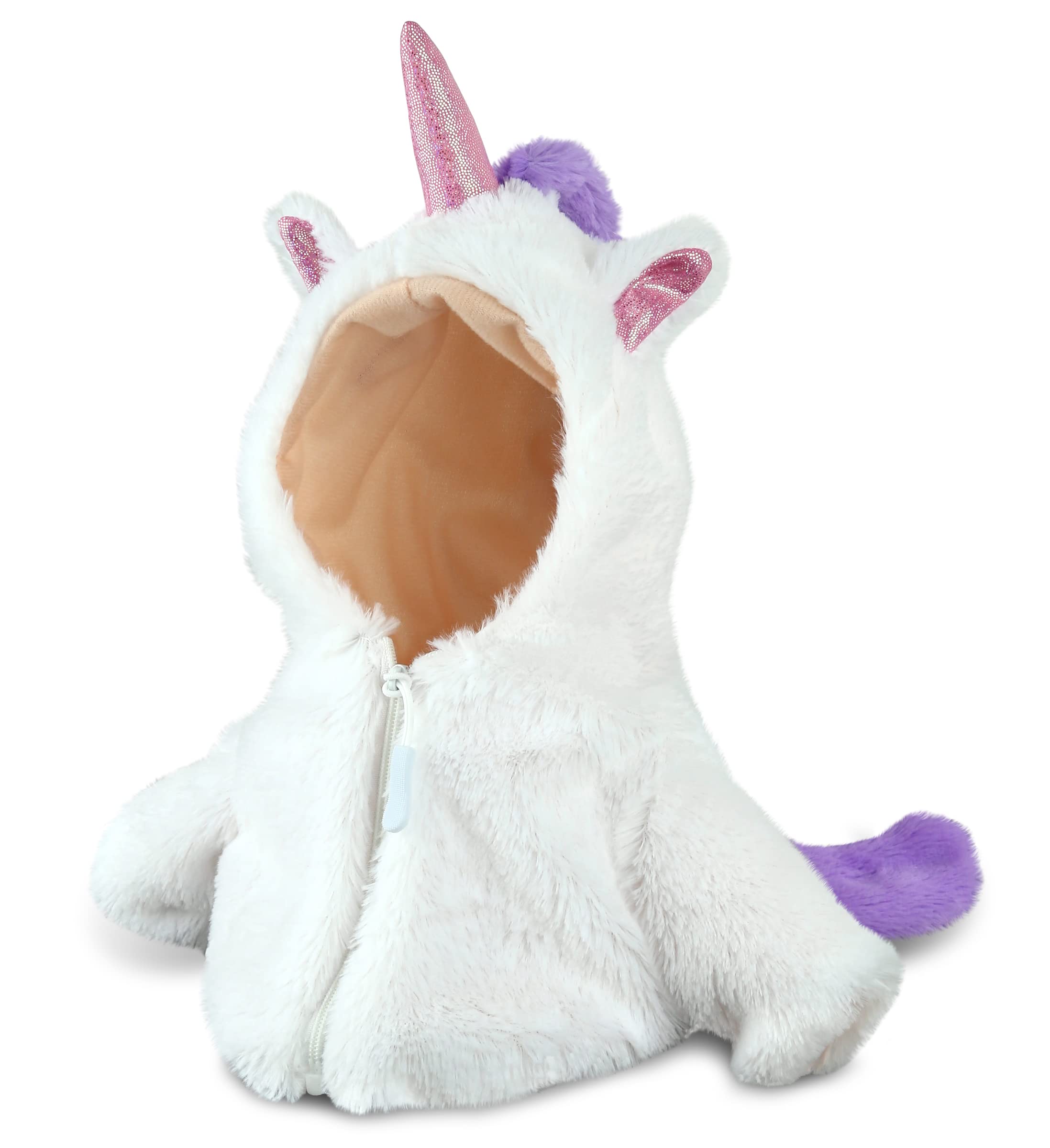 DolliBu Unicorn Dress Up Set for Teddy Bear Plush Toy – White Unicorn Plush Costume for Stuffed Animals, Cute Stuffed Plush Unicorn Jacket Teddy Bear Costume, Stuffed Animal Clothes – Small