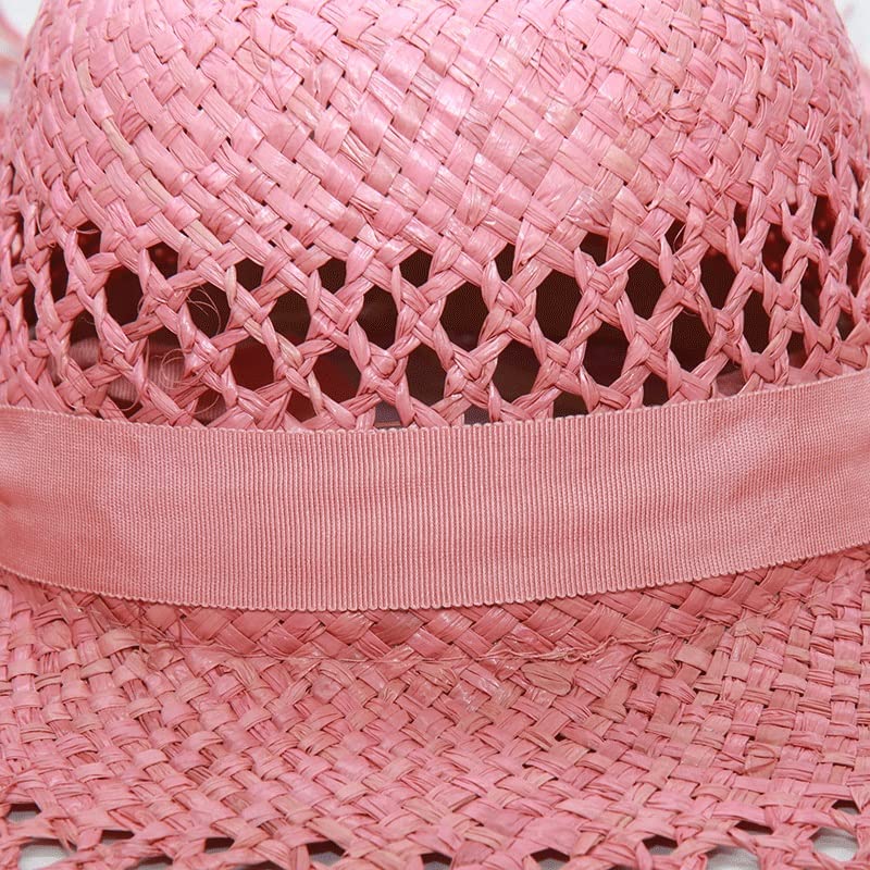 EODNSOFN Ladies Oversized Beach Cutout Hat Colorful Sun Hat Women's Big Brim Holiday Floppy Hat Foldable (Color : A, Size : One Size)