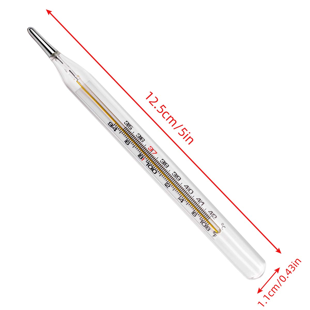 Ruiyx Glass Oral Temperature for Fever Test, Temperature Axillar Temperature 94-108 °F Armpit Fast Reading Fever Indicator