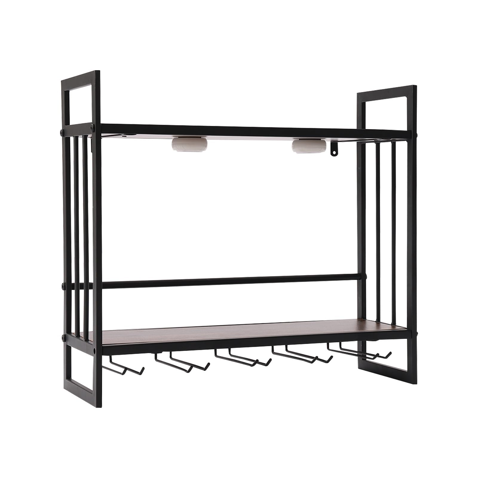 Gdrasuya10 LED Light Wine Rack Wall Mounted, Wine Bottle Display Rack Shelf Stemware Rack Metal Wine Storage Rack Hanging Wine Shelf for Home Decor 24 inch