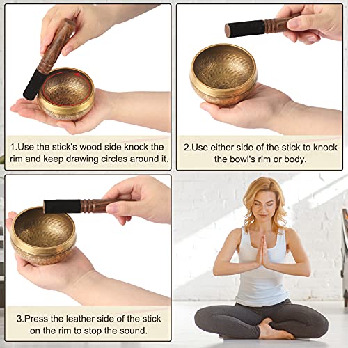 DomeStar Tibetan Singing Bowl Set, Sound Bowl Meditation Bowl Meditation Sound Bowl Handcrafted for Healing and Mindfulness
