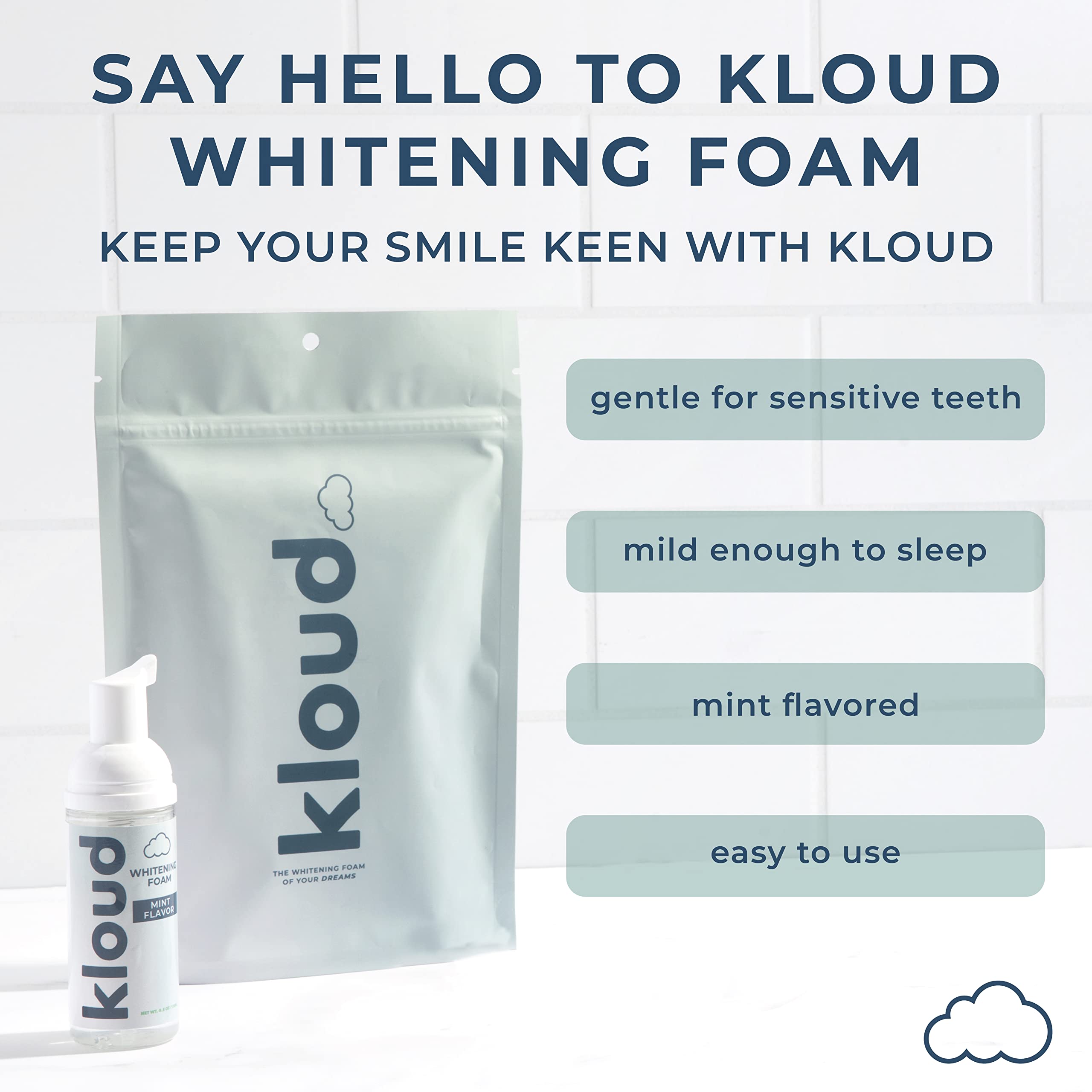Kloud Premium Whitening Foam - Teeth Whitening for Sensitive Teeth, Whitening Without The Harm