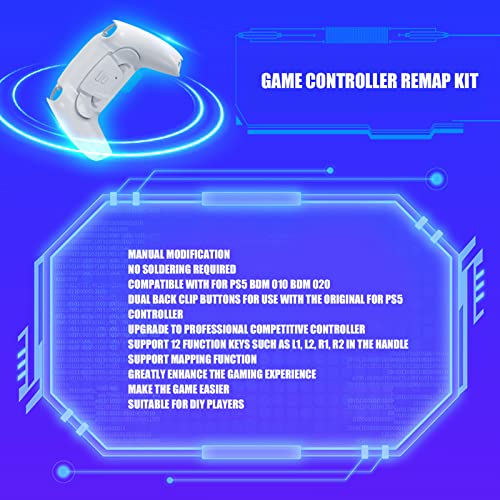 Game Controller Remap Kit for PS5,Controller Remap Kit,Professional Programmable Burst Mapping Function Dual Back Button Shell for PS5 BDM 010 BDM 020 Handle