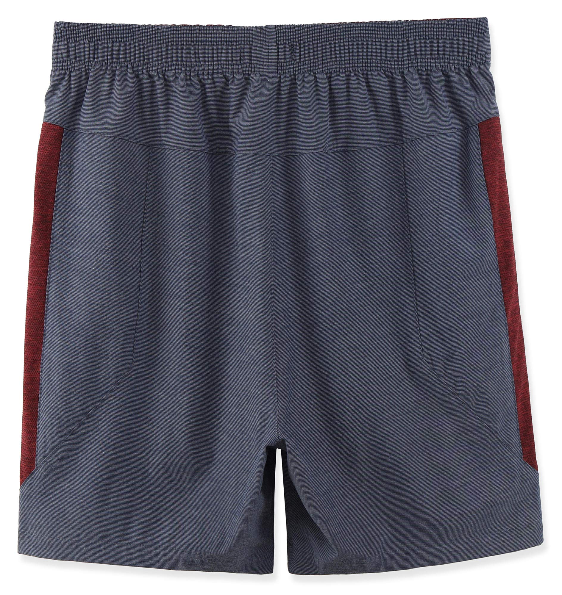 DESPLATO Men's Quick Dry Stretch Workout Hybrid Pockets Active Running Hiking Training Shorts Heather Navy/Rusty M