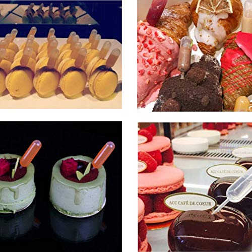 Dessert Pipettes 4ml, 60PCS Plastic Squeeze Transfer Pipettes Dropper Liquid Injector for Cupcake Strawberries (60)