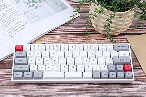 EPOMAKER SK66S 60% Keys Bluetooth 5.1 Wireless Wired Dual Mode Gateron Optical Mechanical Gaming Keyboard with RGB Backlight and PBT Heat Sublimation Keycaps (Gateron Optical Blue, Grey White)