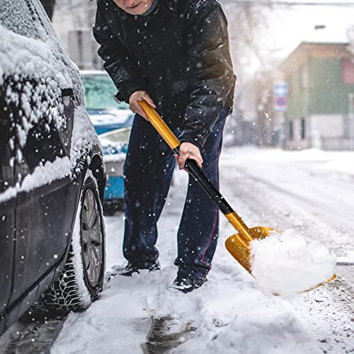 Goplus Snow Shovel for Car, 22”-32.5” Collapsible Portable Emergency Snow Removal Tool for Driveway Snowmobile Trunk, Lightweight Aluminum