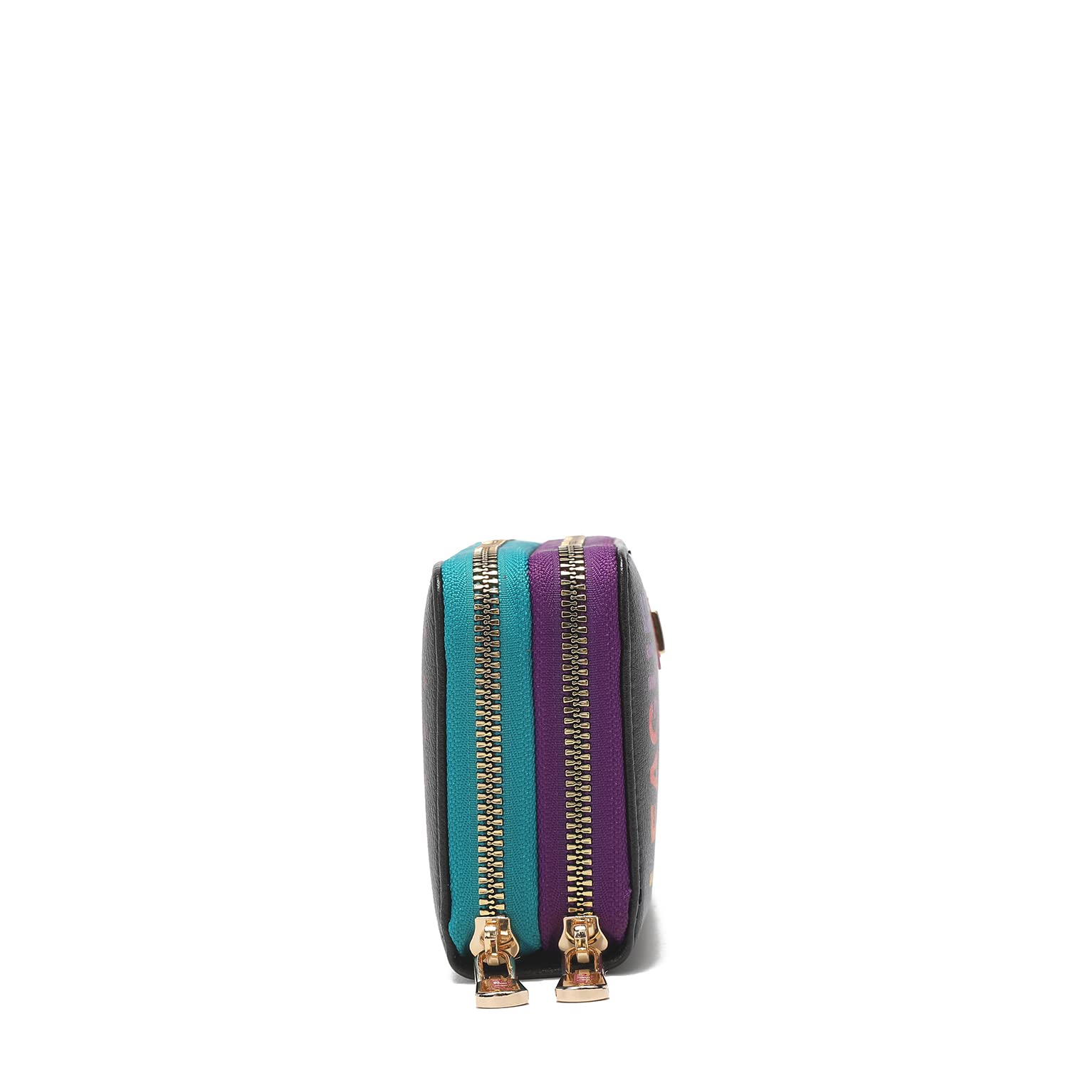 DESTINY BY NICOLE LEE Double Zipper Wallet RFID Blocking Eco Leather Clutch Fashion Print for Women