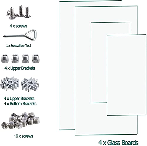 Fire Pit Glass Wind Guard,29” x 13” x 6” Rectangular Clear Tempered Glass Wind Guard ,Fire-Resistant Wind Screens Kit 5/16inch Thickness for Series 401/403 Outdoor Propane Fire Pit Tables.