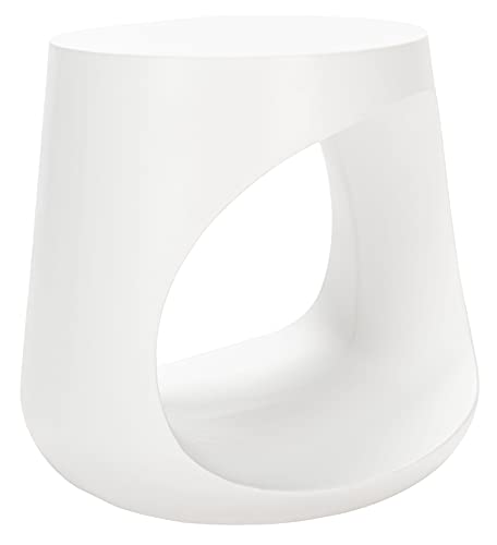 SAFAVIEH Outdoor Collection Vikki Modern Ivory Concrete Accent Table (Fully Assembled) VNN1040B