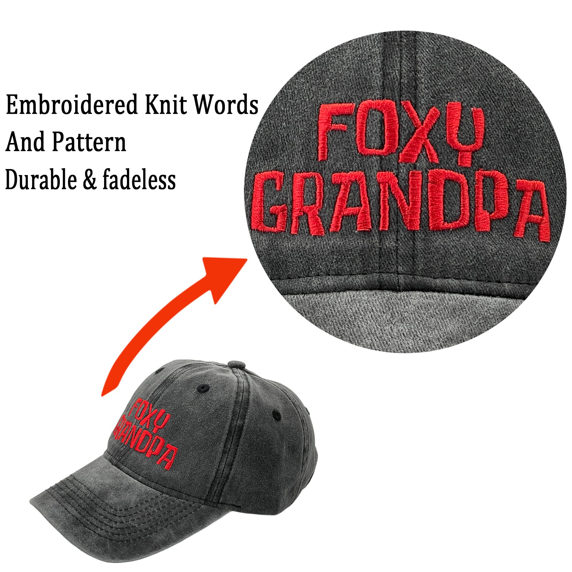 Funny Humor Foxy Grandpa Dad Gifts Baseball Hat Distressed Vintage Trucker Cap for Men