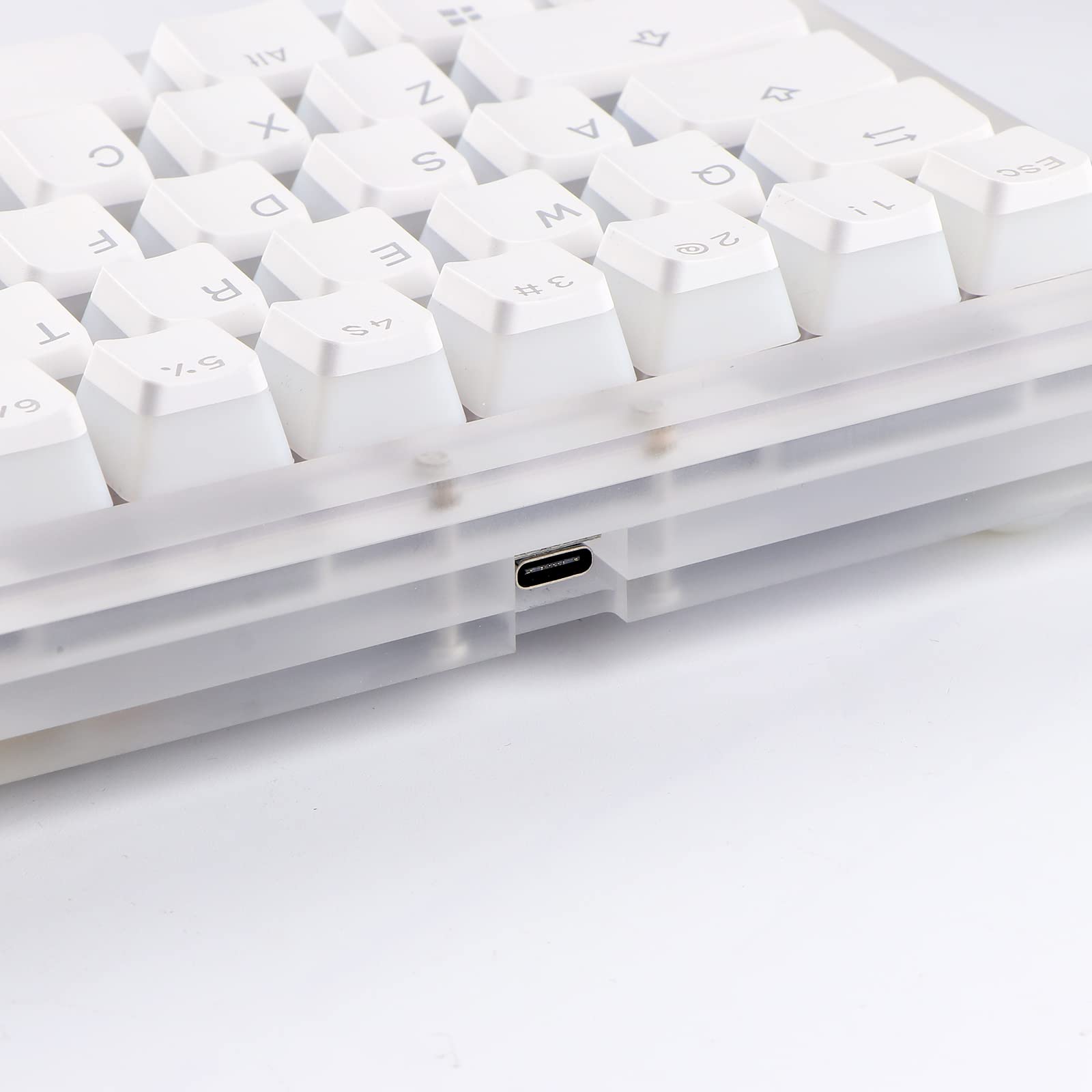EPOMAKER TK68 65% Gasket Acrylic Hot Swappable 2.4Ghz/Bluetooth 5.0/USB-C Wired Wireless Gaming Keyboard with RGB Backlight, Translucent Pudding Keycaps for Office/Home/Win/Mac(Budgerigar Switch)